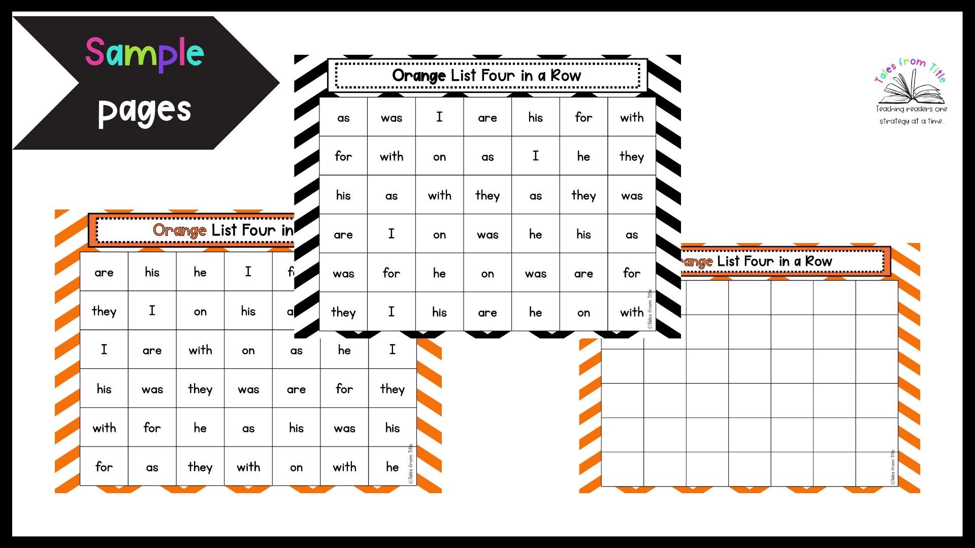 Fry Sight Words 11-20 Four in a Row Game | Printable & Editable Sight ...