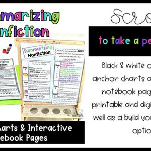 Summarizing Nonfiction Anchor Charts and Interactive Notebook Pages ...