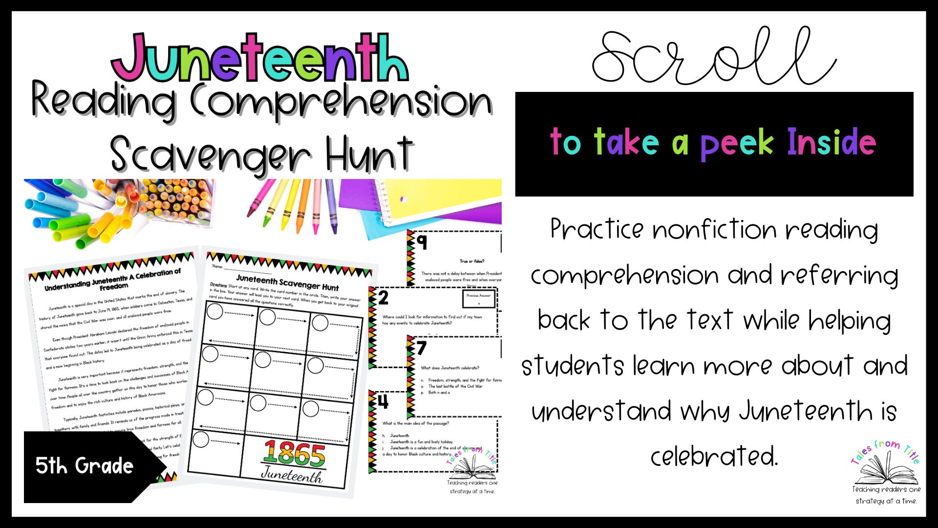 Juneteenth Nonfiction Reading Comprehension Scavenger Hunt Activity ...