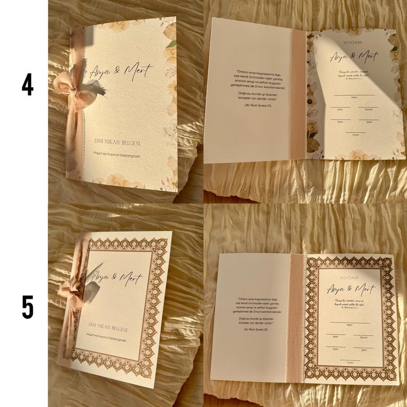Dini Nikah Belgesi | Islamische Eheurkunde | Nikah Zertifikat - Etsy