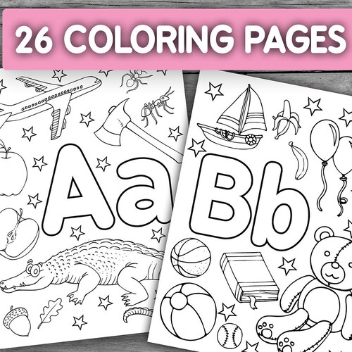 Alphabet Coloring Pages for Kids Printable Kids Activity - Etsy