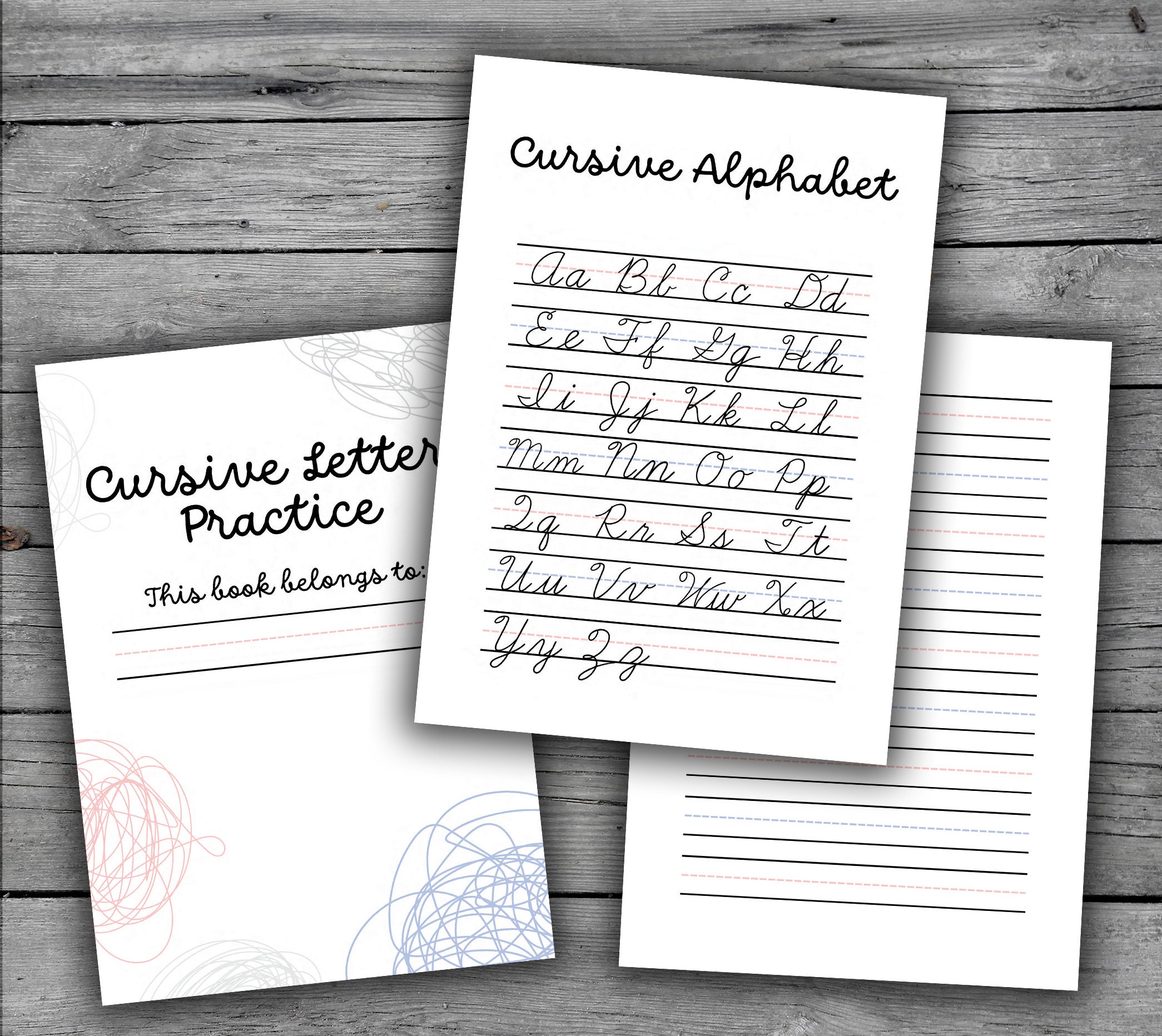 30 Printable Cursive Alphabet Tracing Worksheets for Kids Letter ...