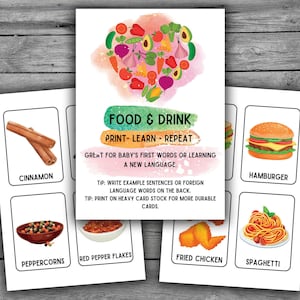 248 Food Flashcards for Kids and Toddlers Printable Cards for ...
