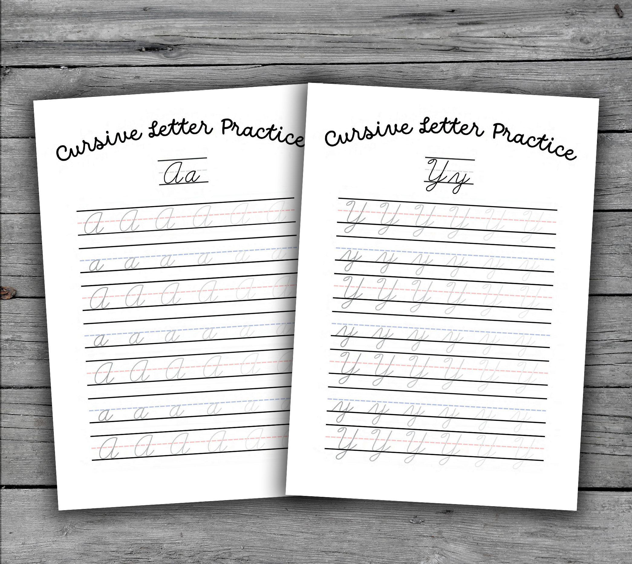 30 Printable Cursive Alphabet Tracing Worksheets for Kids Letter ...