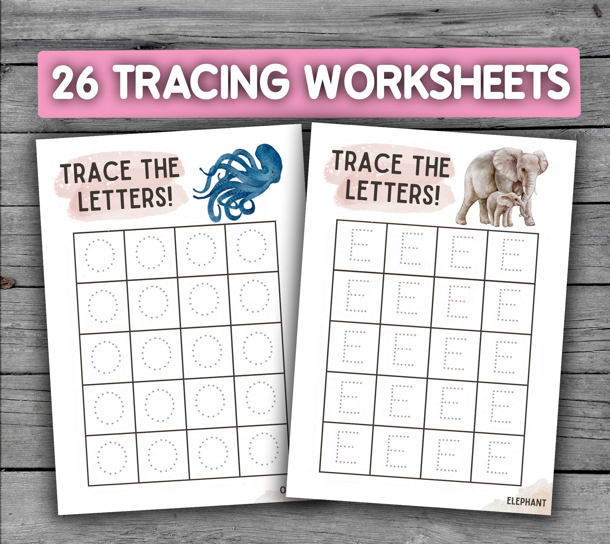 26 Printable Alphabet Tracing Worksheets for Kids Letter Recognition ...