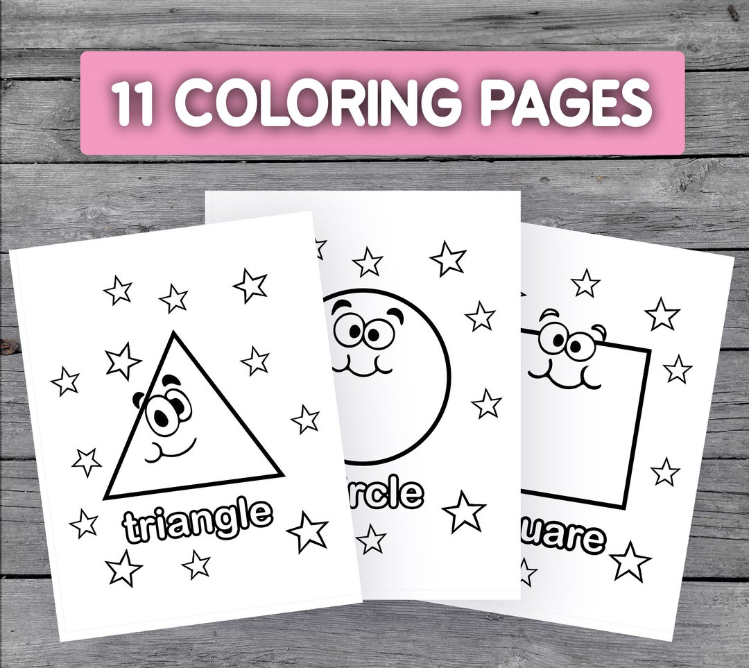 11 Printable Shapes Coloring Pages Worksheets for Kids: Preschool ...