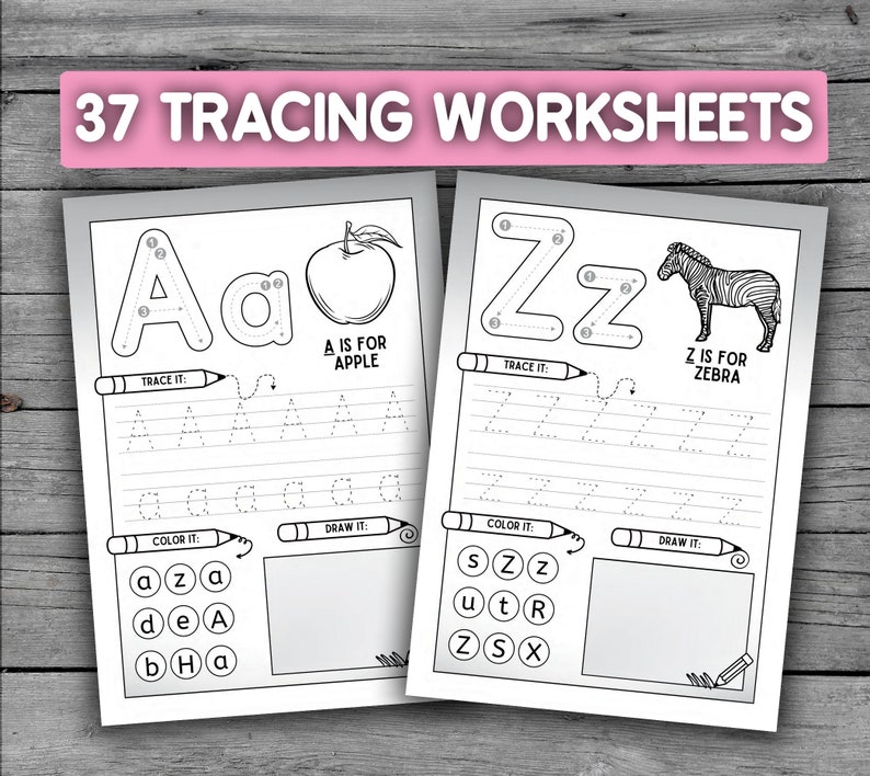 37 Printable Alphabet and Number Tracing Worksheets for Kids Letter ...