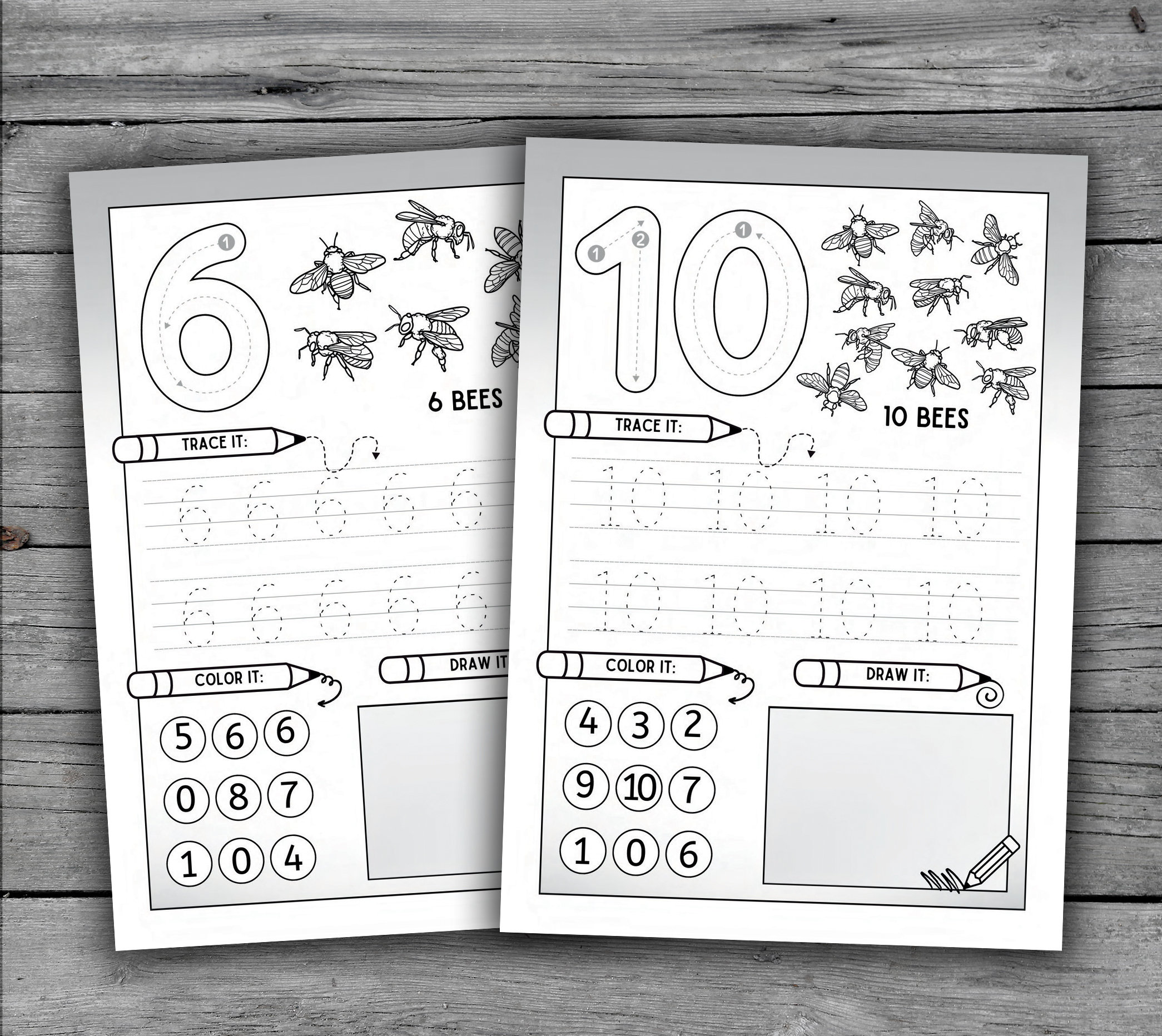 11 Printable Number Tracing Worksheets for Kids Number - Etsy