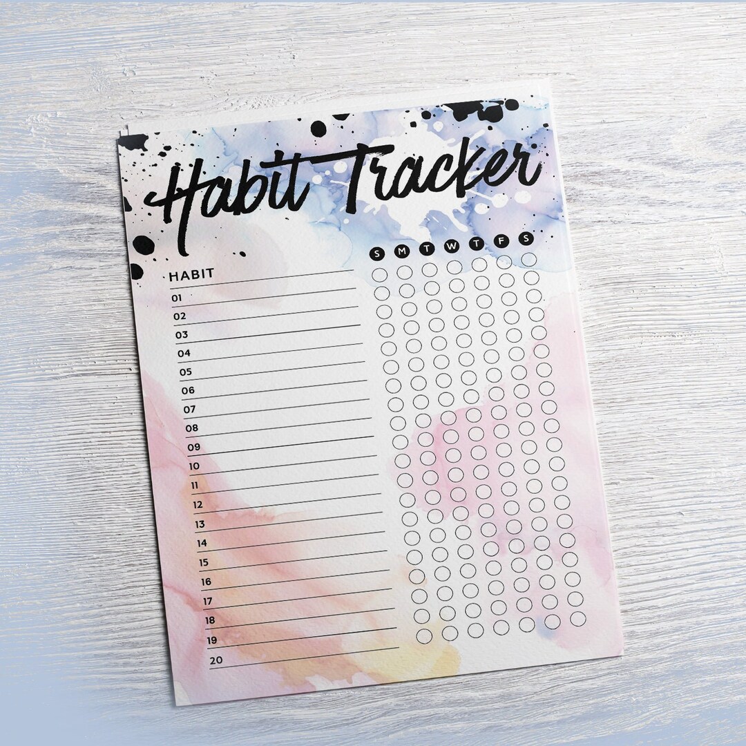 Printable Weekly Habit Tracker Planner Daily Goal Tracking and Habit ...