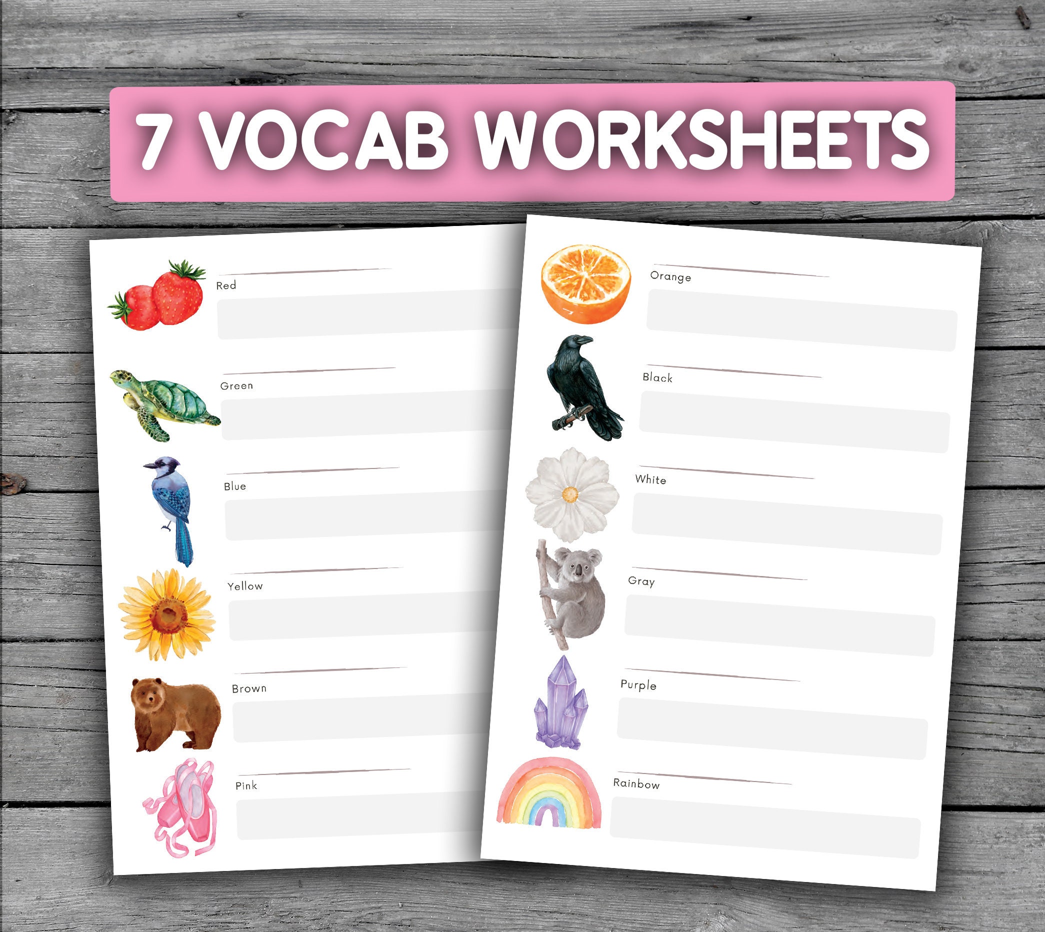 7 Printable Worksheets of Colors for Toddlers Vocabulary and Language ...