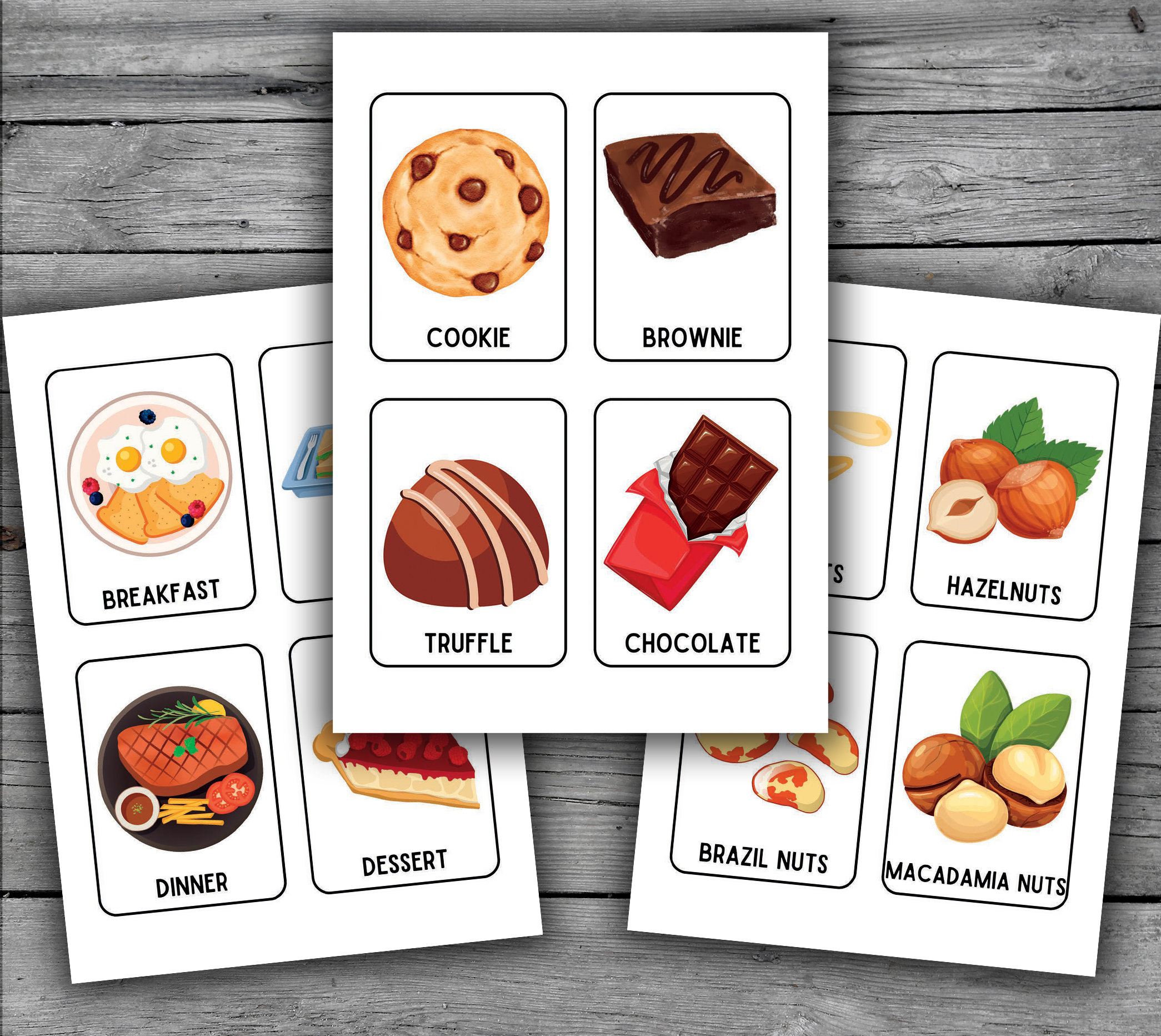 248 Food Flashcards for Kids and Toddlers Printable Cards for ...