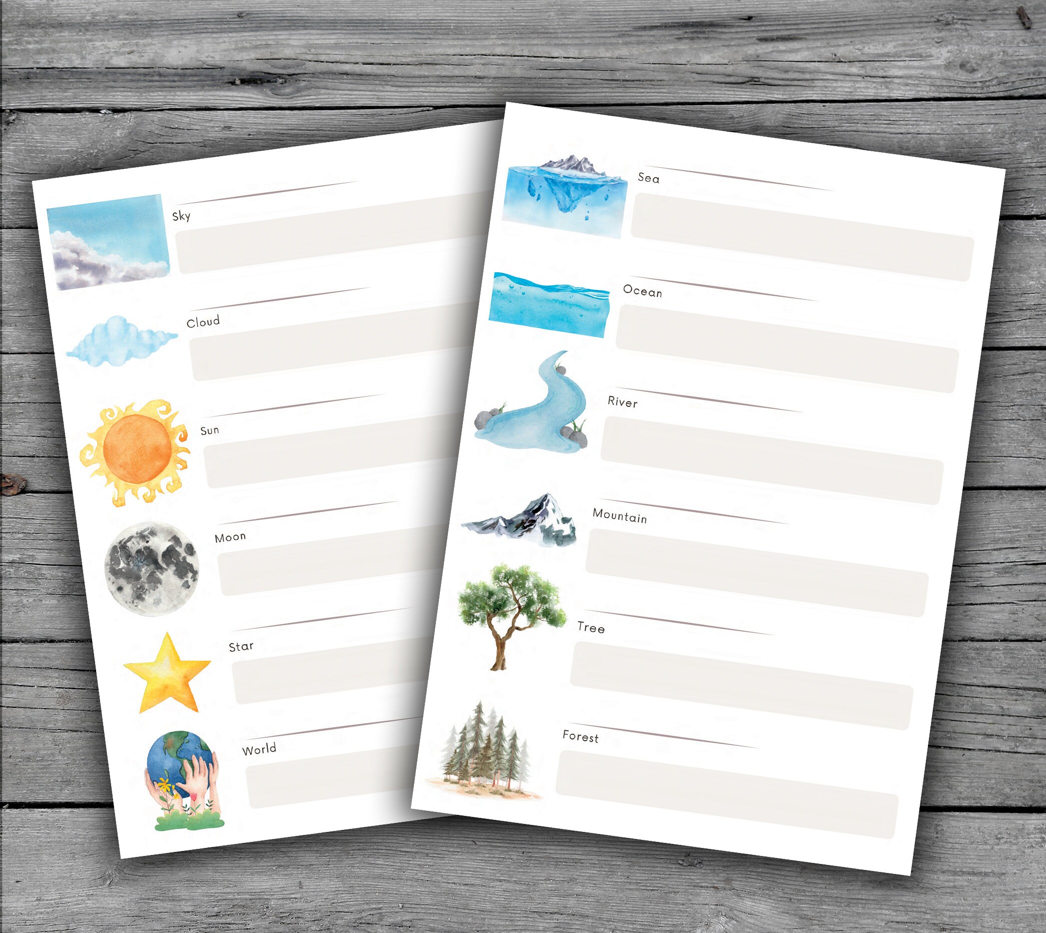 18 Printable Worksheets of Nature and Weather for Toddlers Vocabulary ...