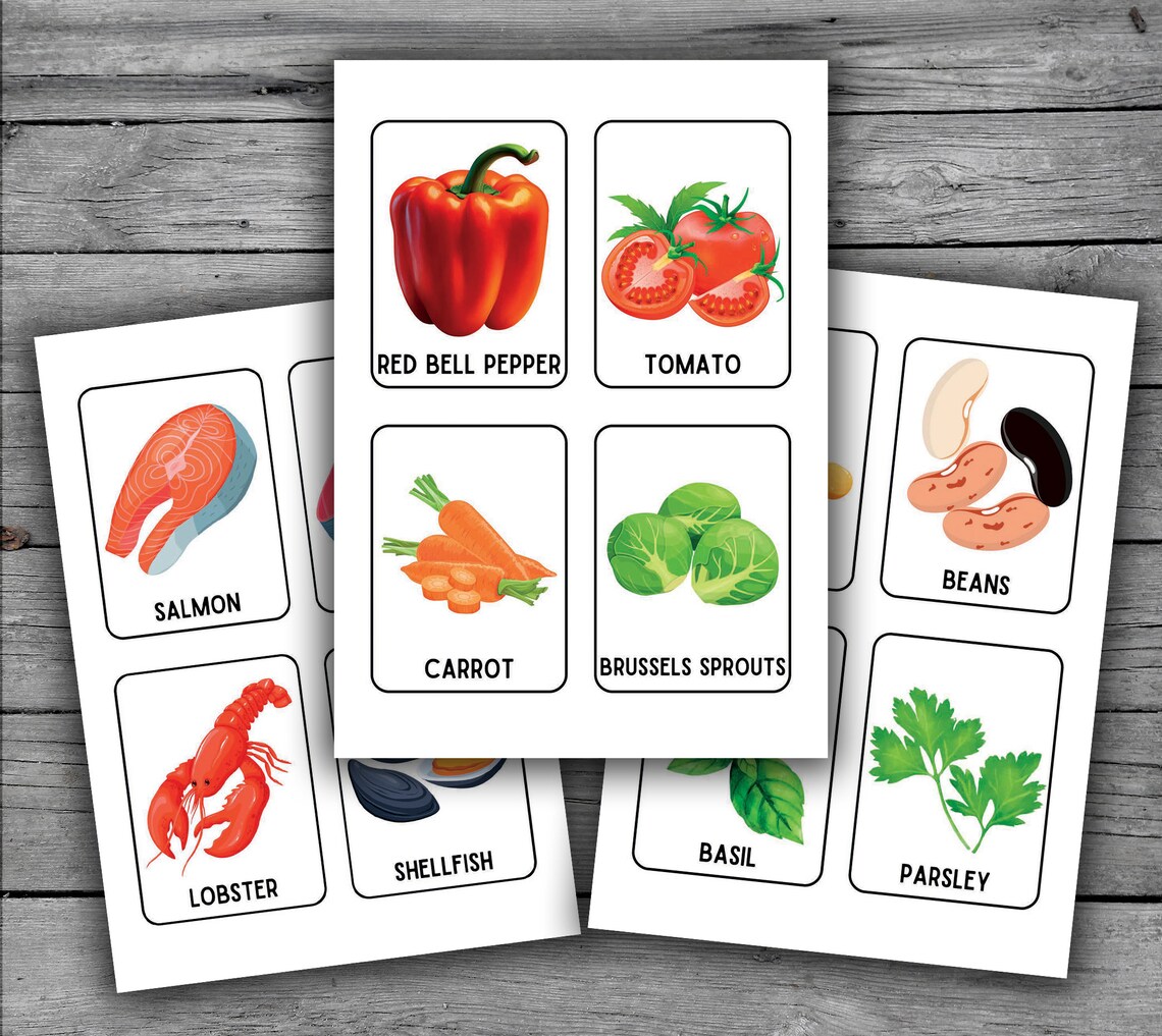 248 Food Flashcards for Kids and Toddlers Printable Cards for ...