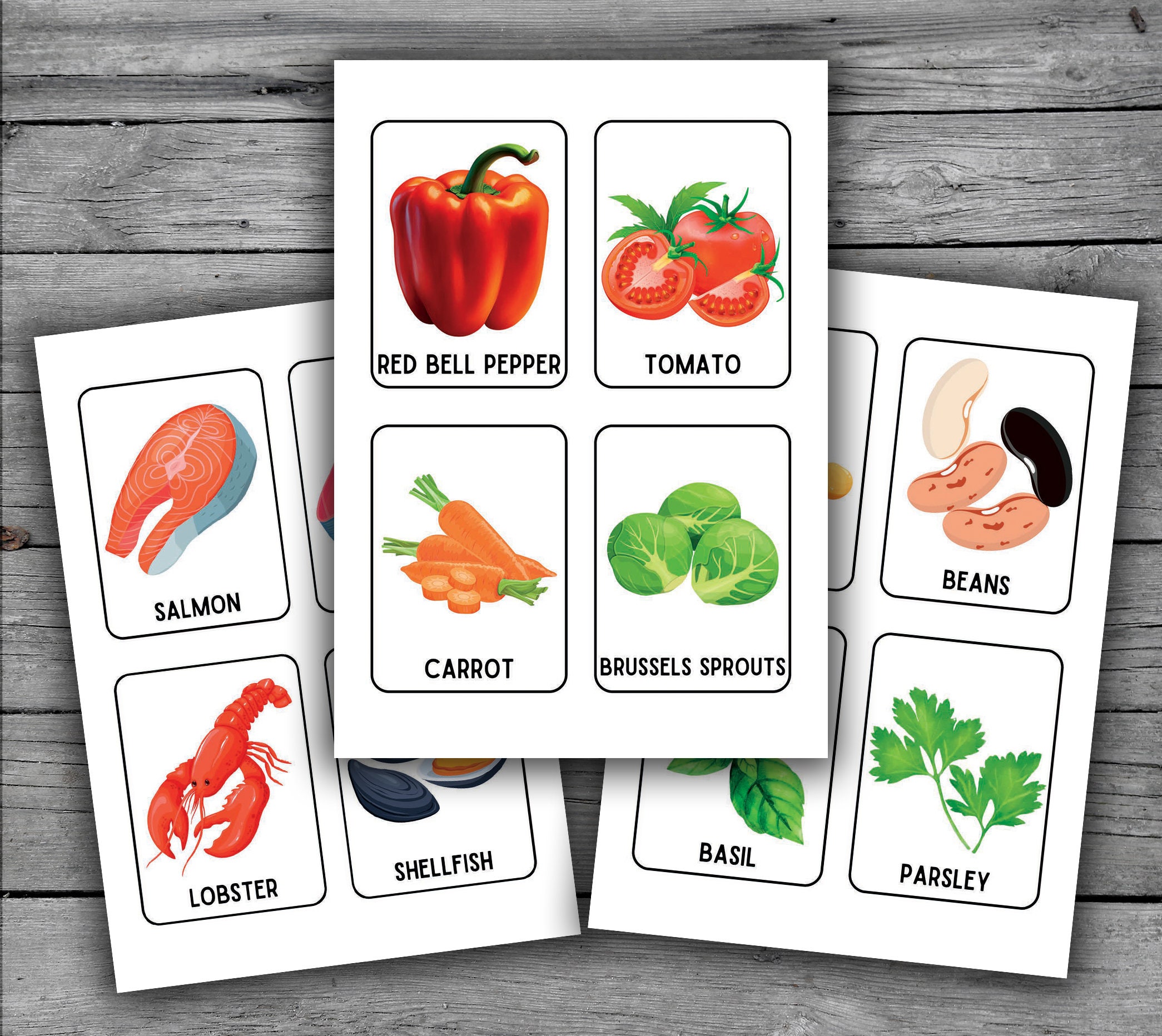 248 Food Flashcards for Kids and Toddlers Printable Cards for ...