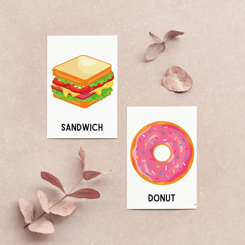 248 Food Flashcards for Kids and Toddlers Printable Cards for ...