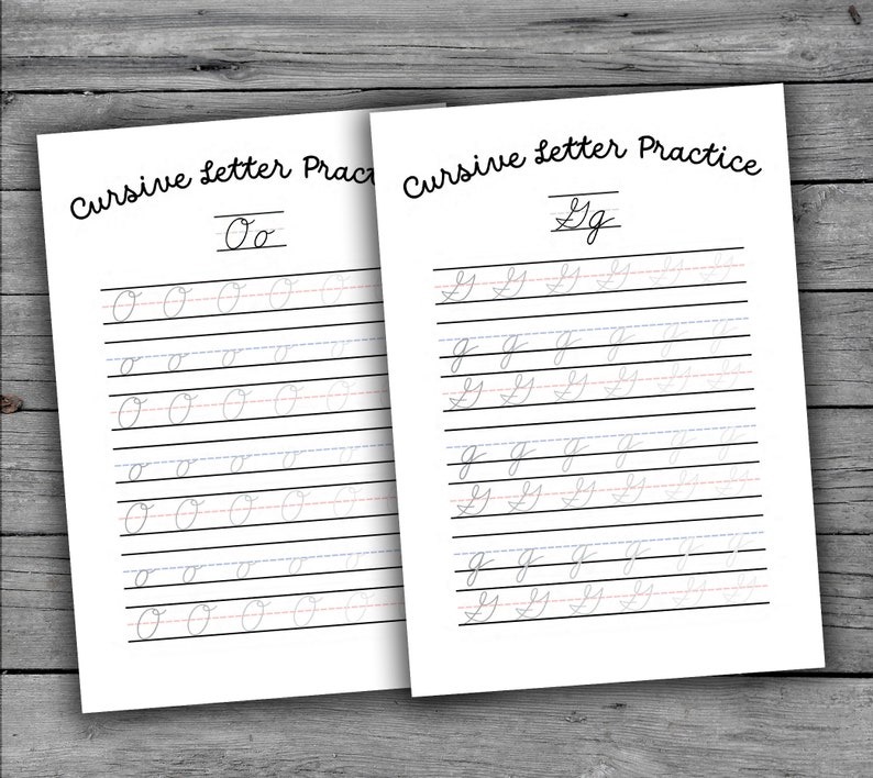 30 Printable Cursive Alphabet Tracing Worksheets for Kids Letter ...