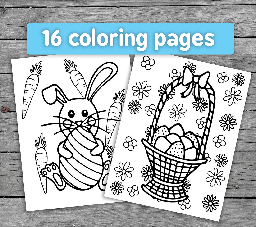 16 Printable Easter Coloring Page Worksheets for Kids - Etsy