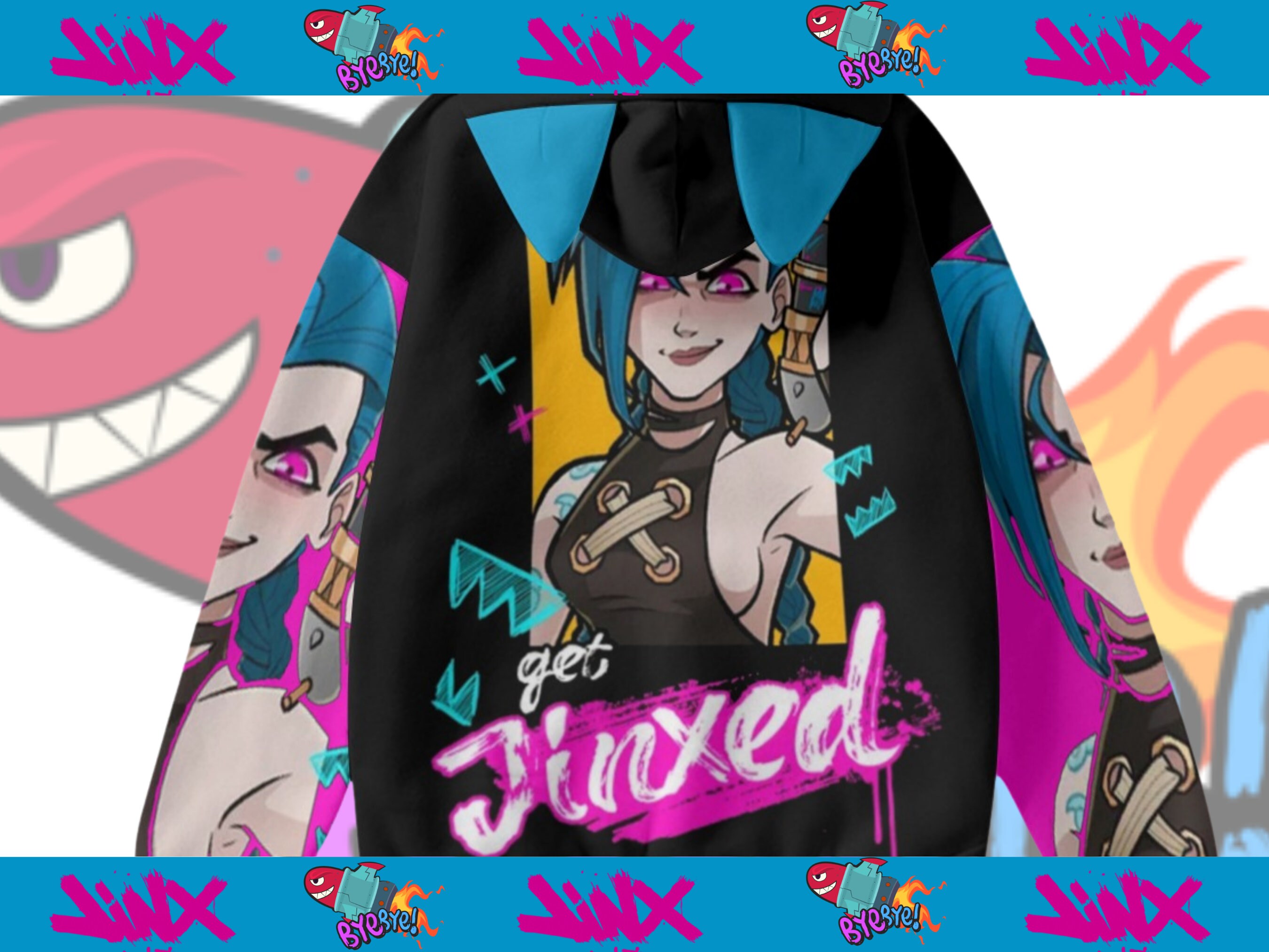 Jinx Hoodie Jinx Arcane Sweatshirt Jinx League Of Legends Etsy
