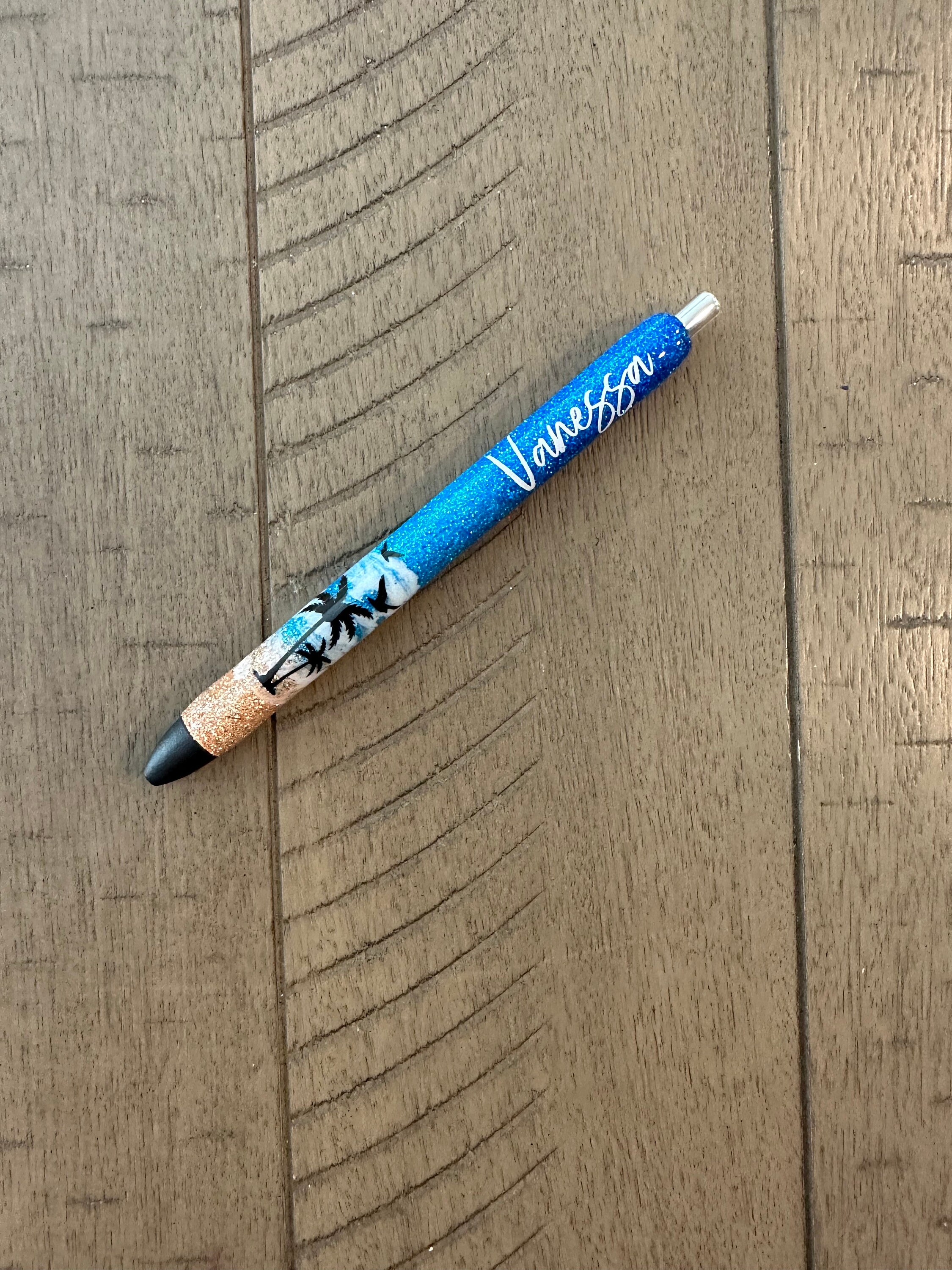 Custom Beach Wave/ Palm Tree Epoxy Pens - Etsy