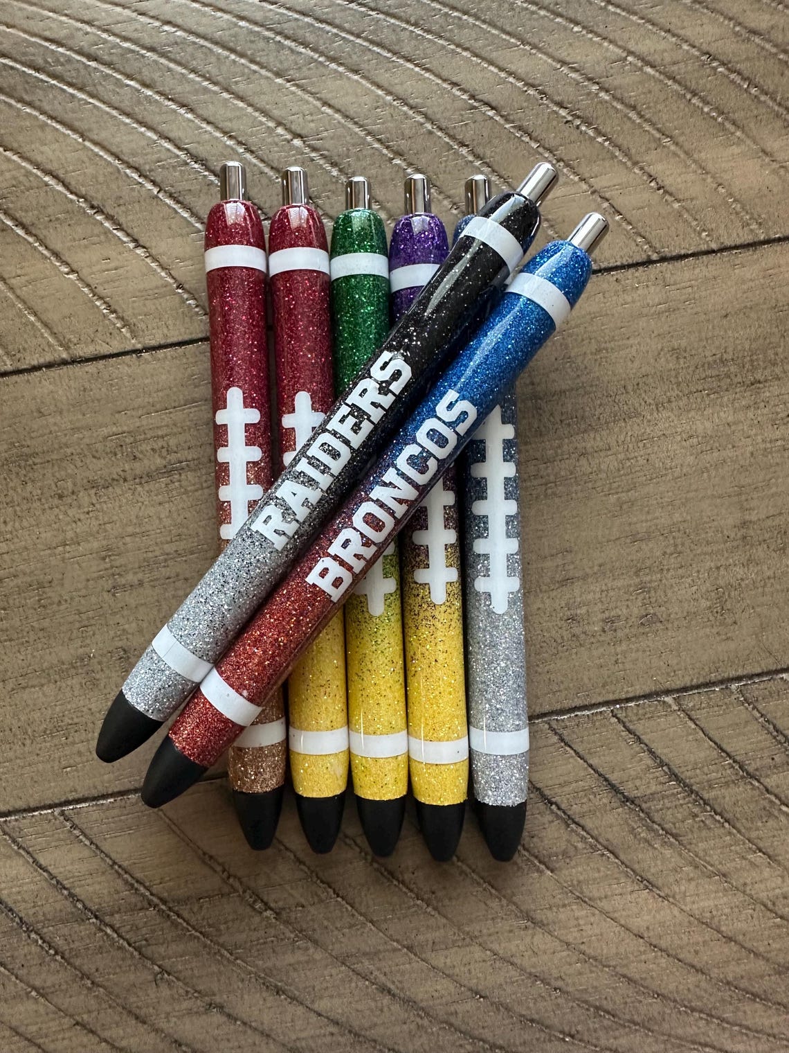 Custom Colorful Football Epoxy Pens for Coaches, Athletes, Dads, and ...