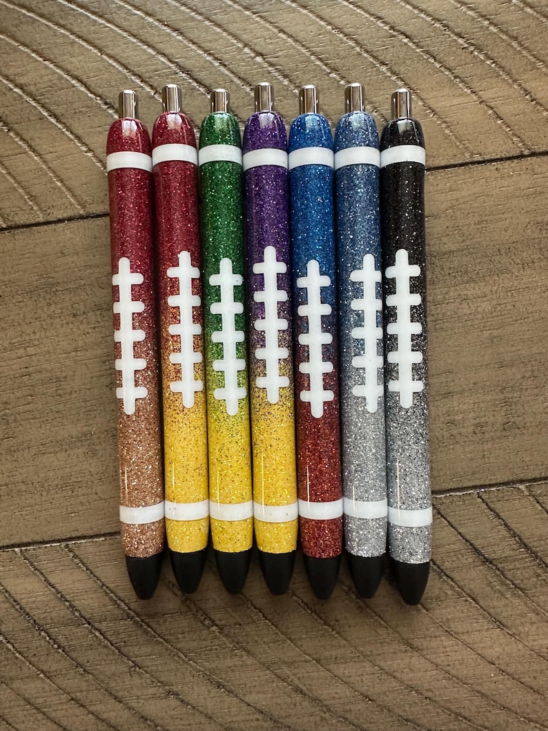 Custom Colorful Football Epoxy Pens for Coaches, Athletes, Dads, and ...