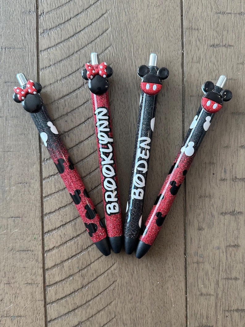 Custom Disney Mickey and Minnie Mouse Epoxy Pens - Etsy