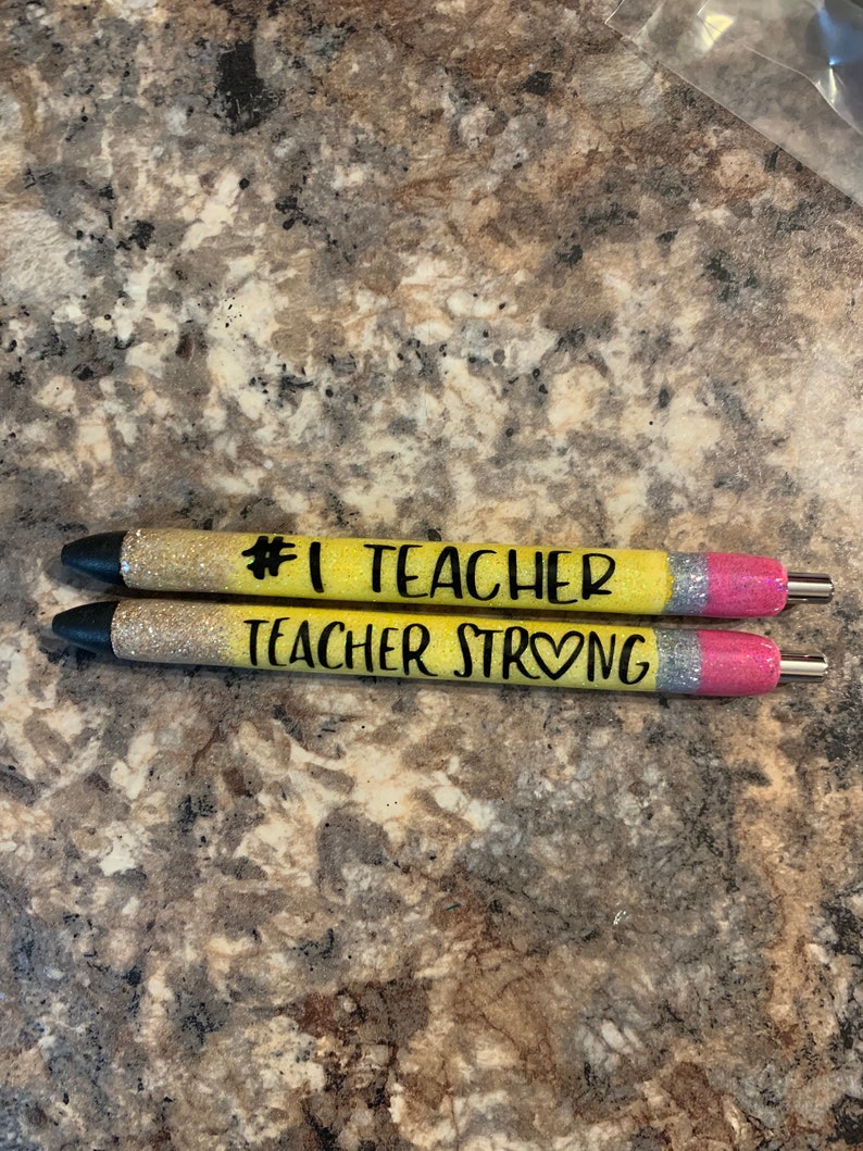 Custom Teacher Pencil Epoxy Pens - Etsy