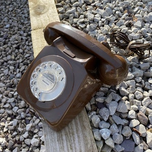 Vintage Phone GPO 746 Rotary Dial Telephone Gloss Brown February 1978 ...