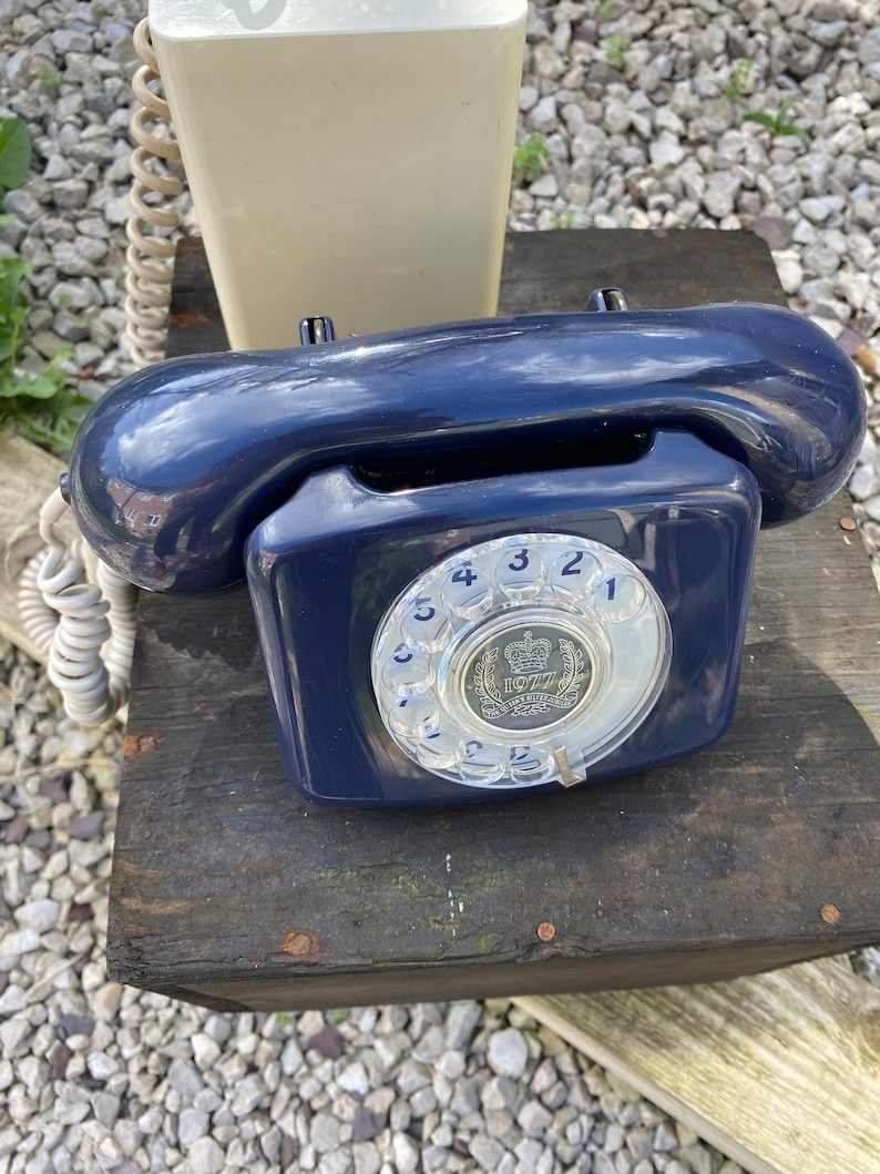 Vintage Phone GPO 1977 Silver Jubilee Telephone Balmoral Blue With ...