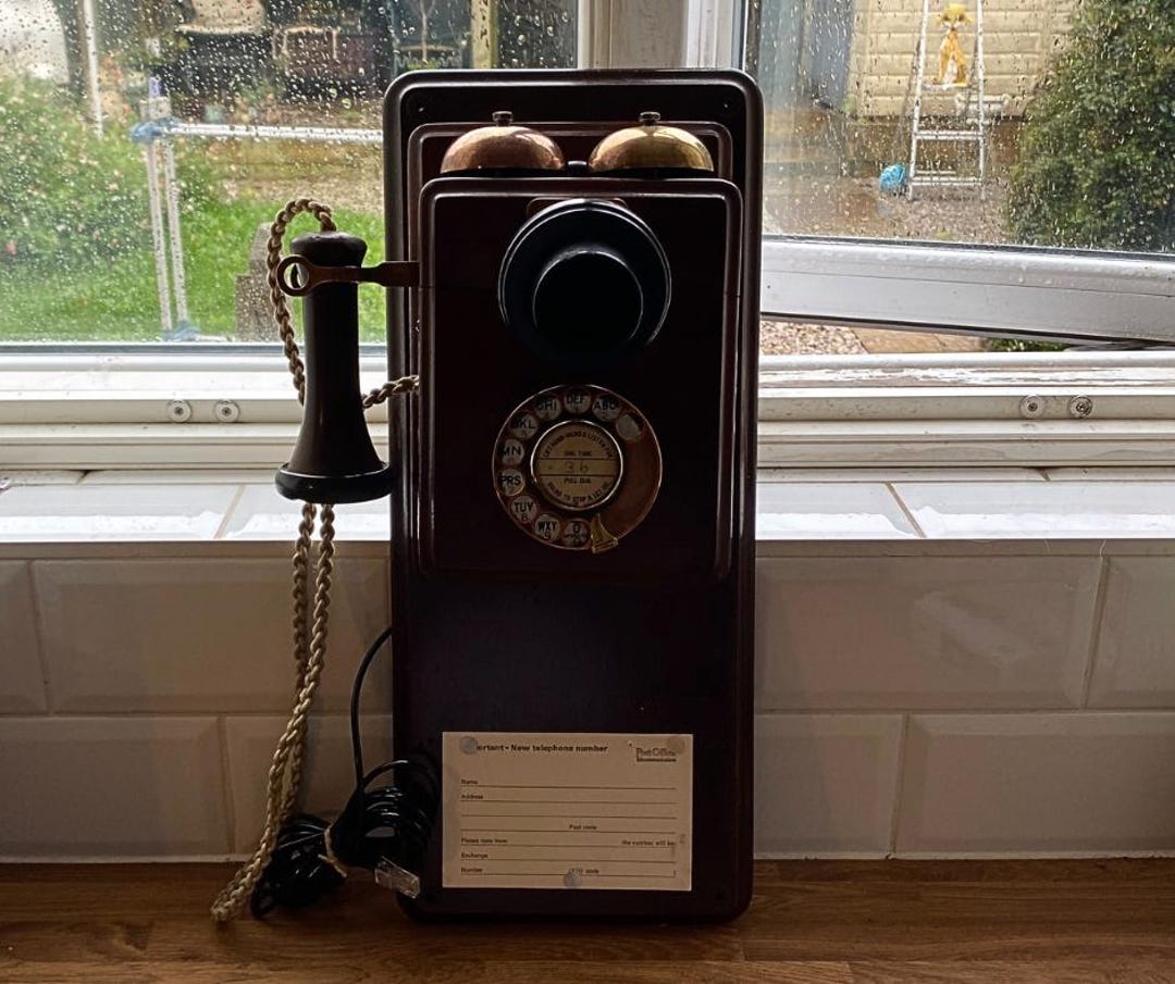 Vintage Phone Rare GPO 121 Telephone Wall Hanging Wood 1930s/40s Fully ...