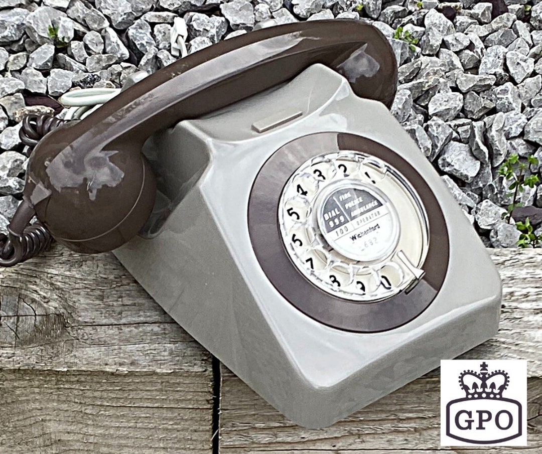 Vintage Phone GPO 746 Rotary Dial Telephone Grey/brown Fully Restored ...