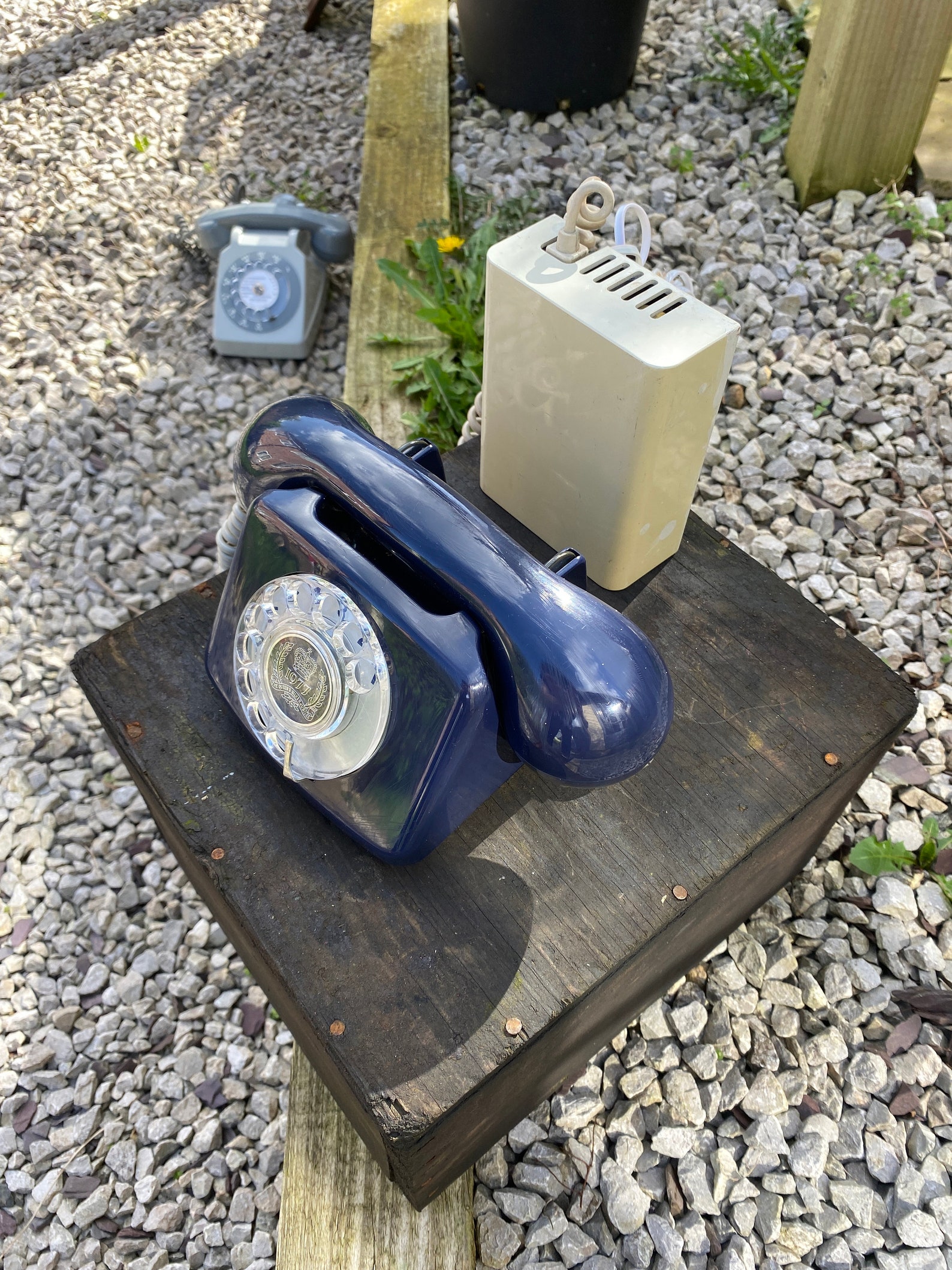 Vintage Phone GPO 1977 Silver Jubilee Telephone Balmoral Blue With ...