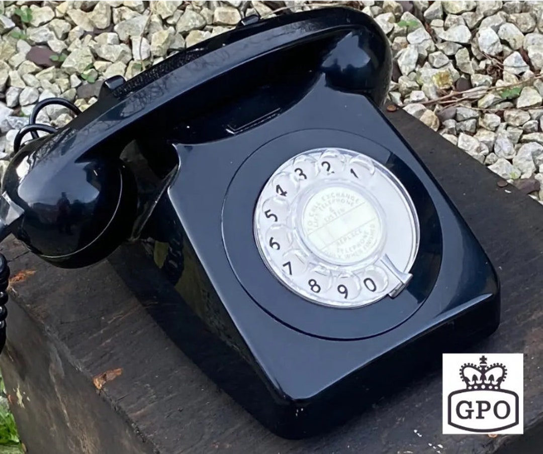 Vintage Phone GPO 746F Rotary Dial Telephone Gloss Black Colour 1973 ...