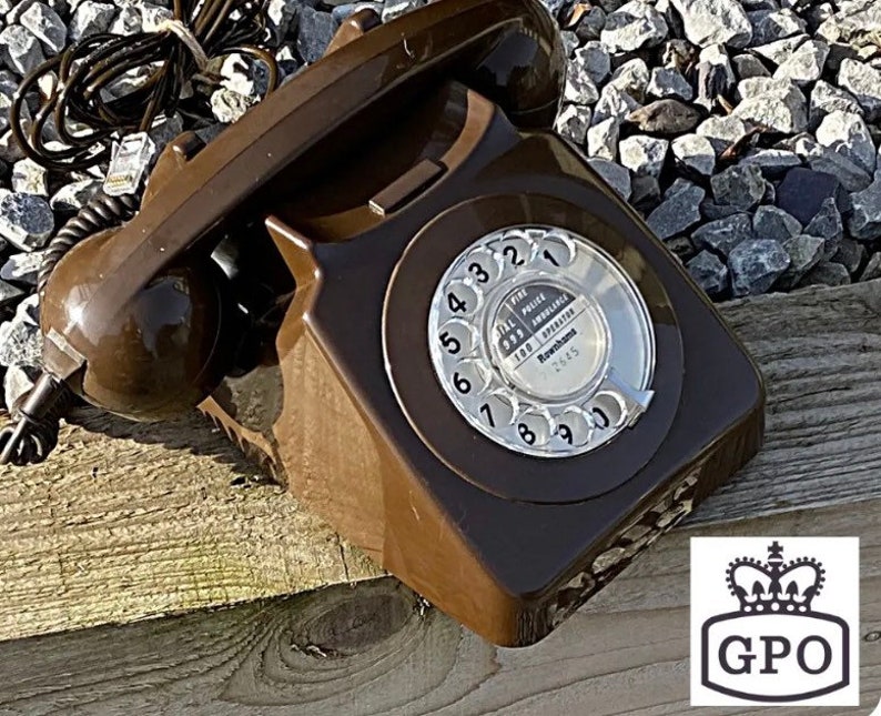 Vintage Phone GPO 746 Rotary Dial Telephone Gloss Brown February 1978 ...