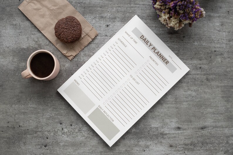 Daily Planner, Hourly Schedule Planner, Printable Planner, Digital ...