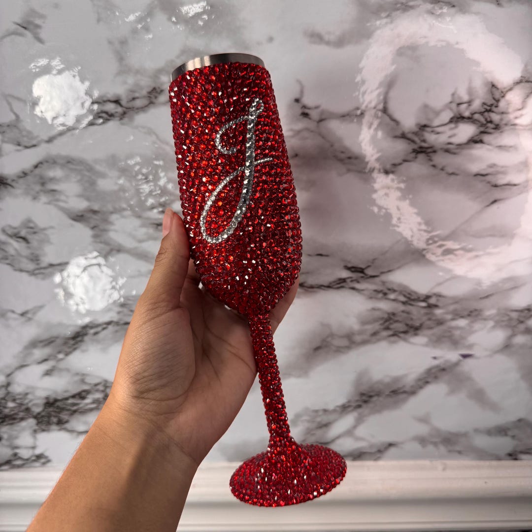 Mimosa Flutes, Rhinestone Champagne Flute, Custom Bedazzled Champagne ...