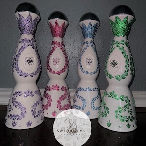 Bedazzled Clase Azul Bottle (EMPTY), Rhinestone Bottle, Decor Bar ...