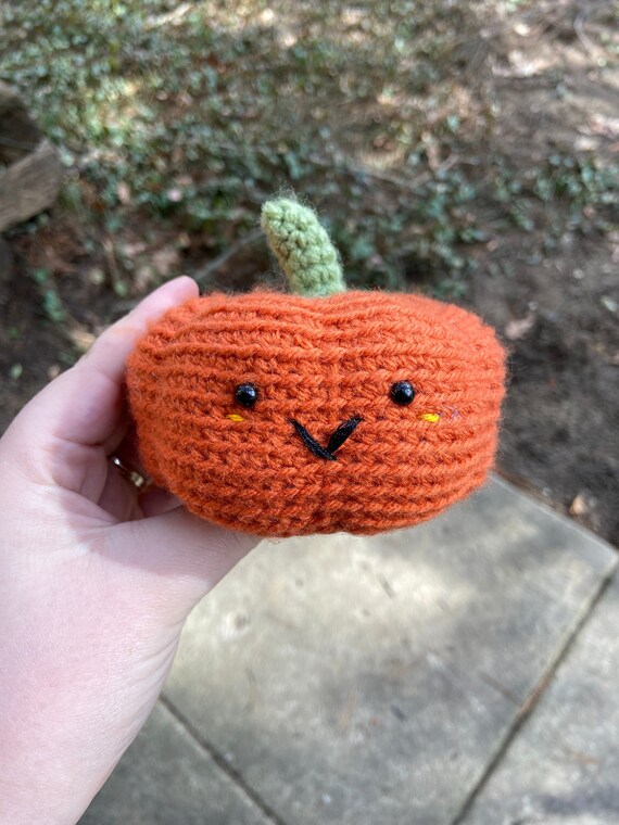 Single Pumpkin crochet amigurumi Crochet Stuffed Food Stuffed Animals ...