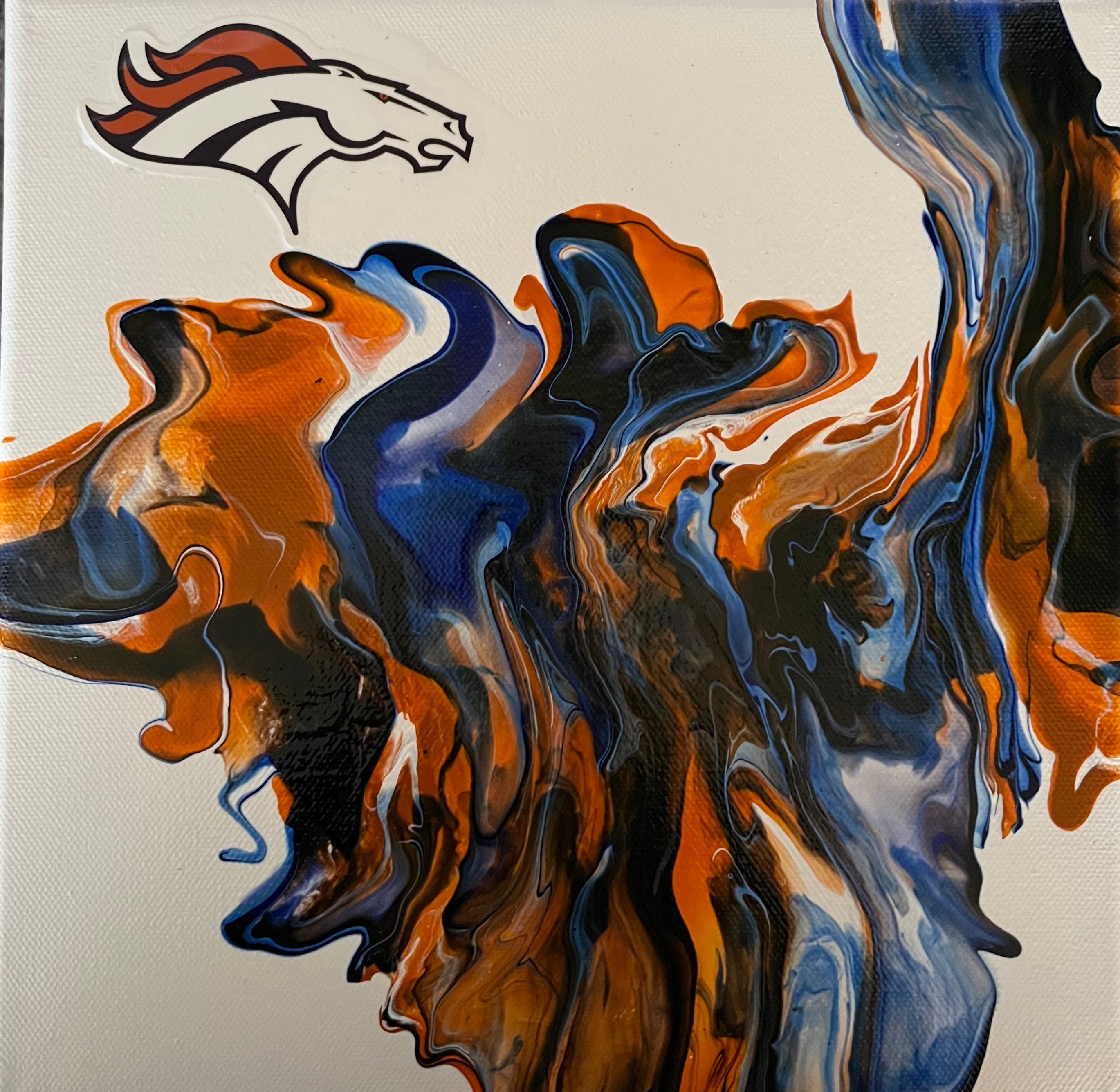 Denver Broncos Abstract Painting Art NFL Football - Etsy