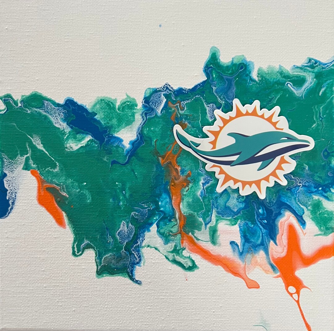 Miami Dolphins Abstract Painting Art NFL Football - Etsy