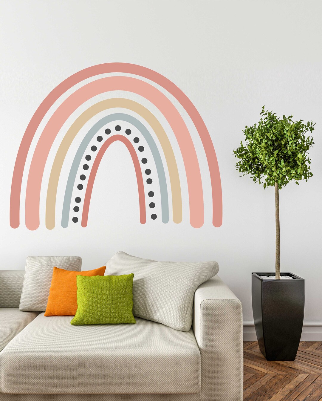 Boho Rainbow Pastel Colour Wall Bedroom Decals Kids Nursery - Etsy