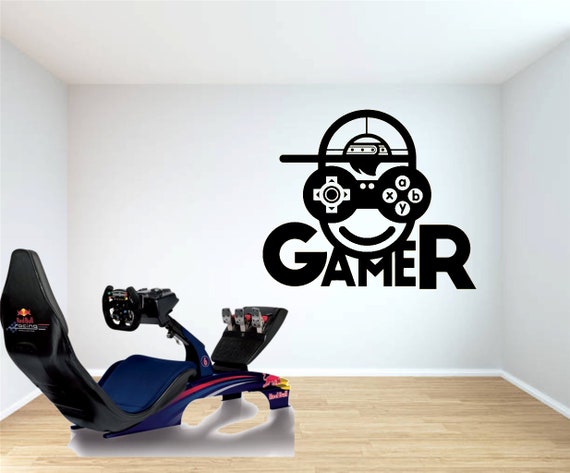 Gaming Gamer Face Vinyl Wall Decal Living Bedroom Stickers - Etsy