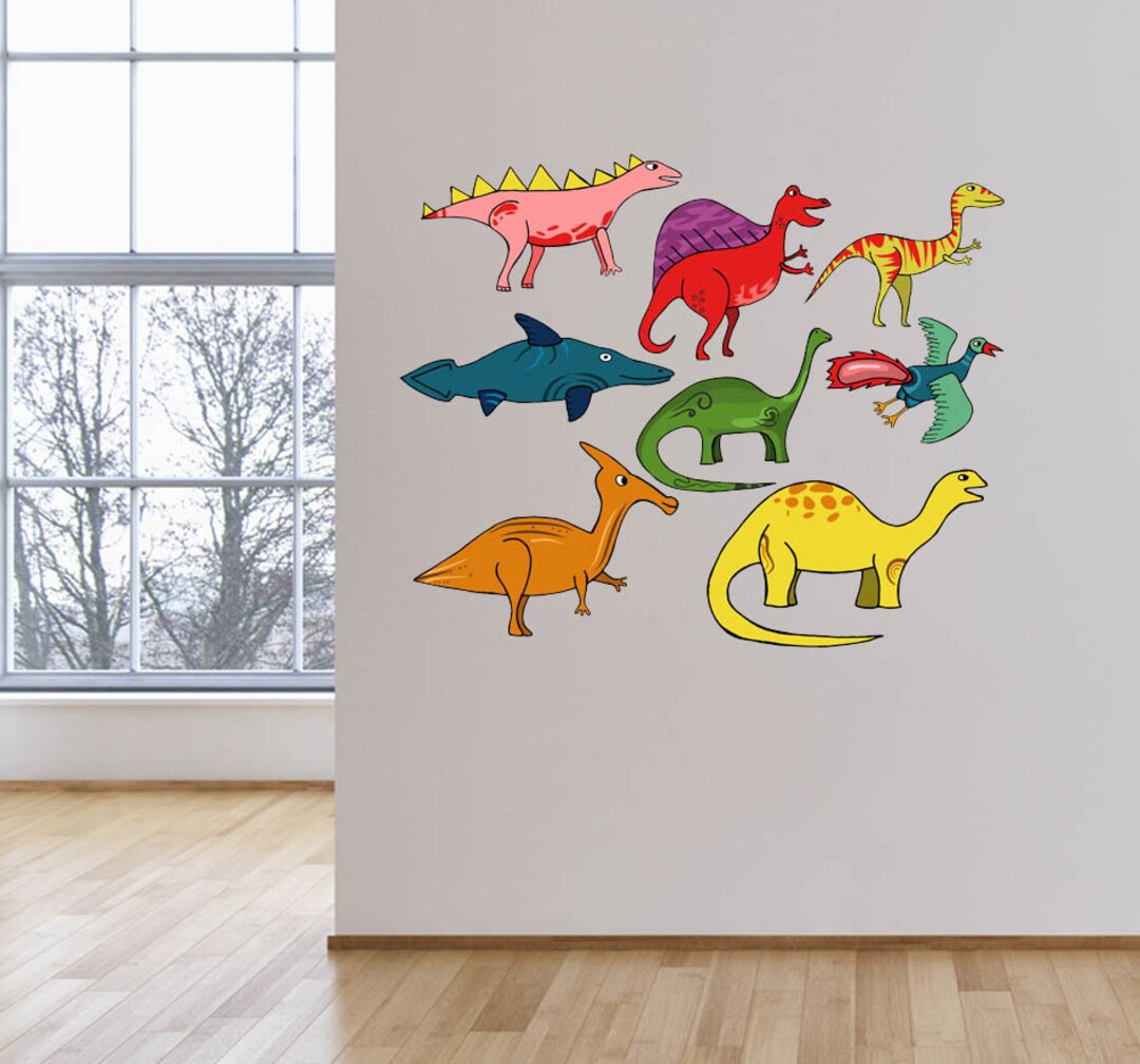 8x Cute Dinosaur Vinyl Sticker Kids Nursery Bedroom Window - Etsy