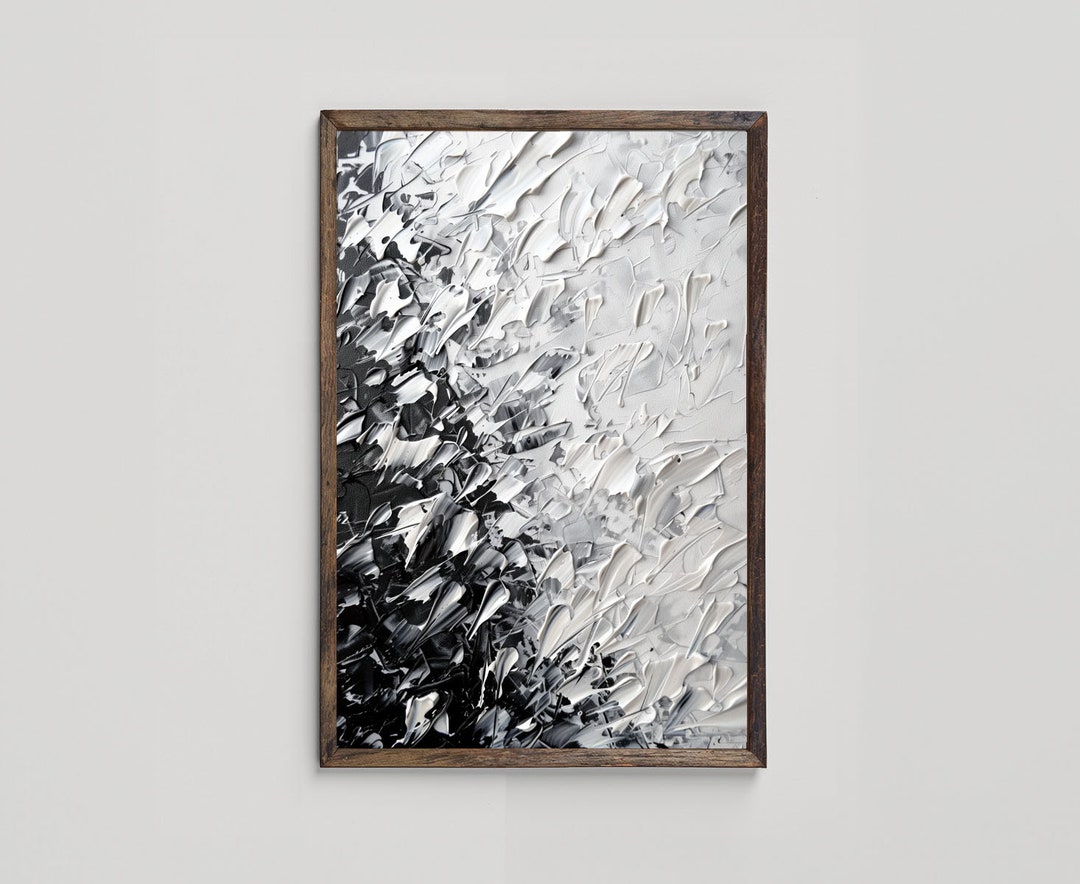 Black and White Abstract Wall Art, Abstract 3D Texture Printable Art ...
