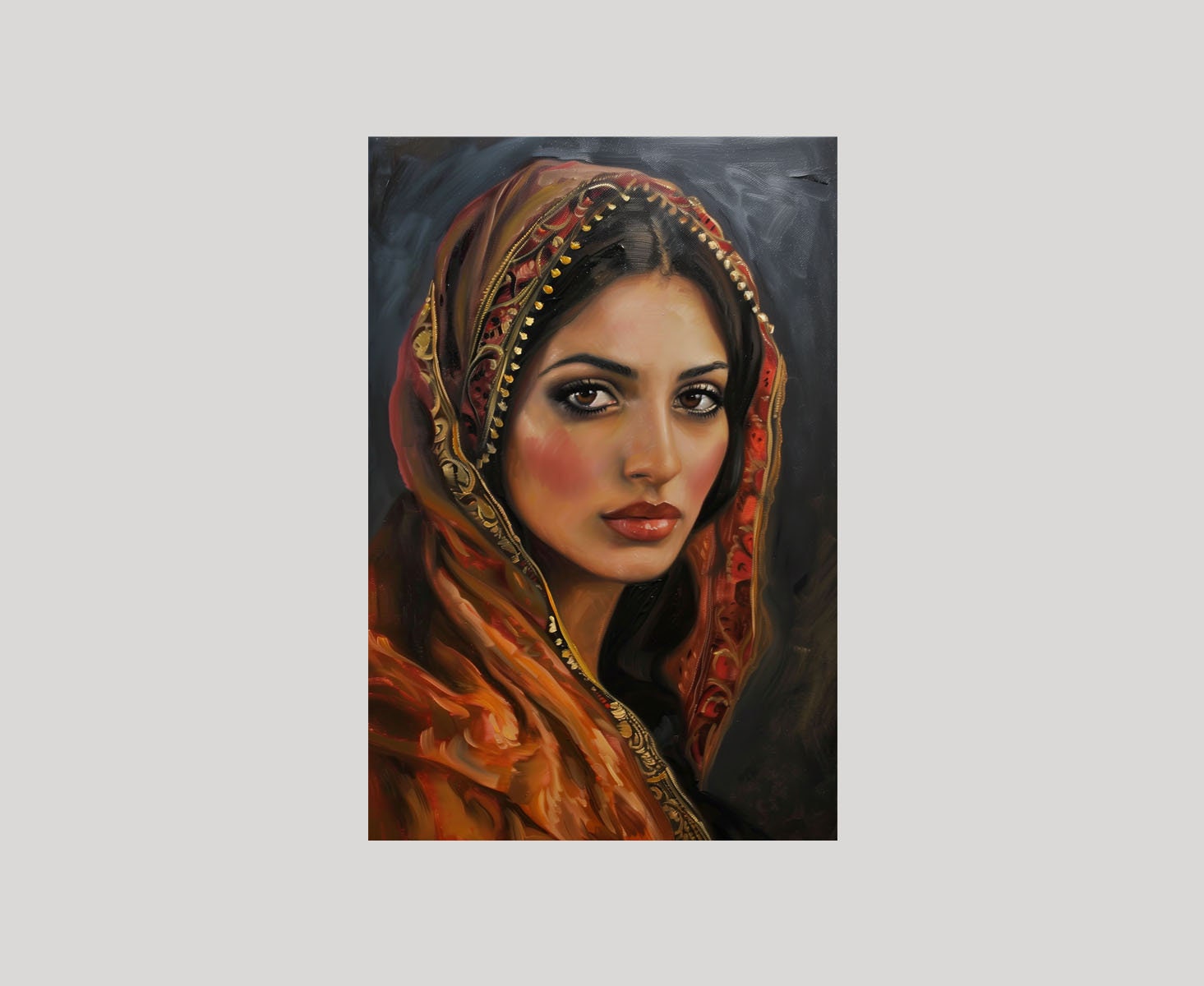 Cultural Woman Portrait Printable Wall Art, Persian Traditional Costume ...