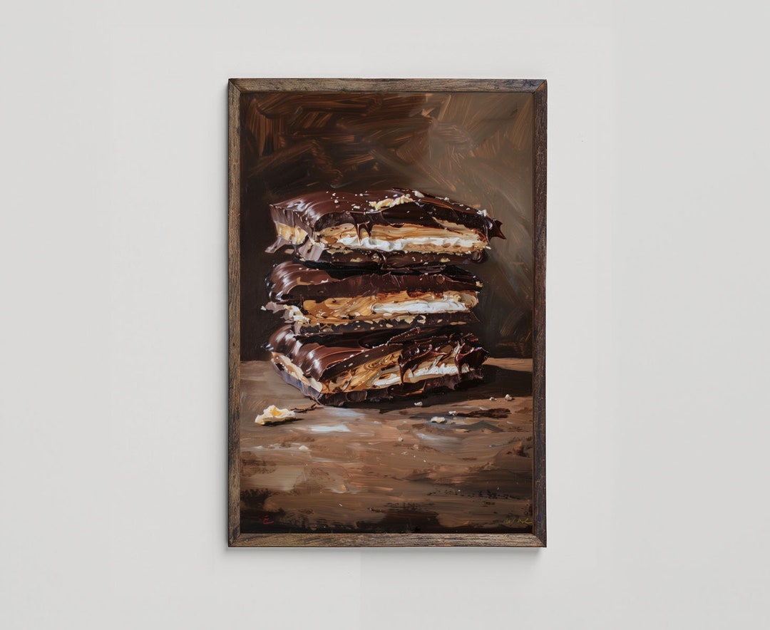 Chocolate Dessert Art, Gourmet Food Painting, Kitchen Art, Realistic ...