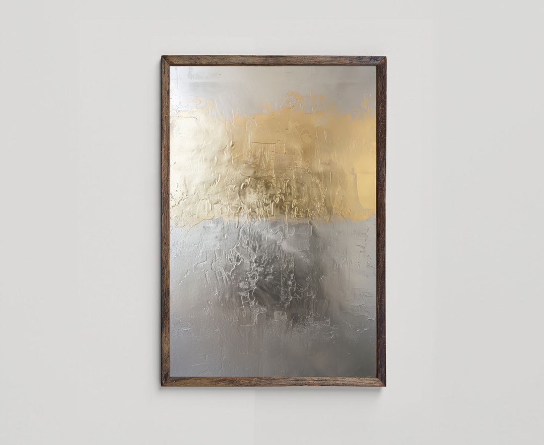 Abstract Gold and Silver Textured Art, Printable Modern Home Decor ...