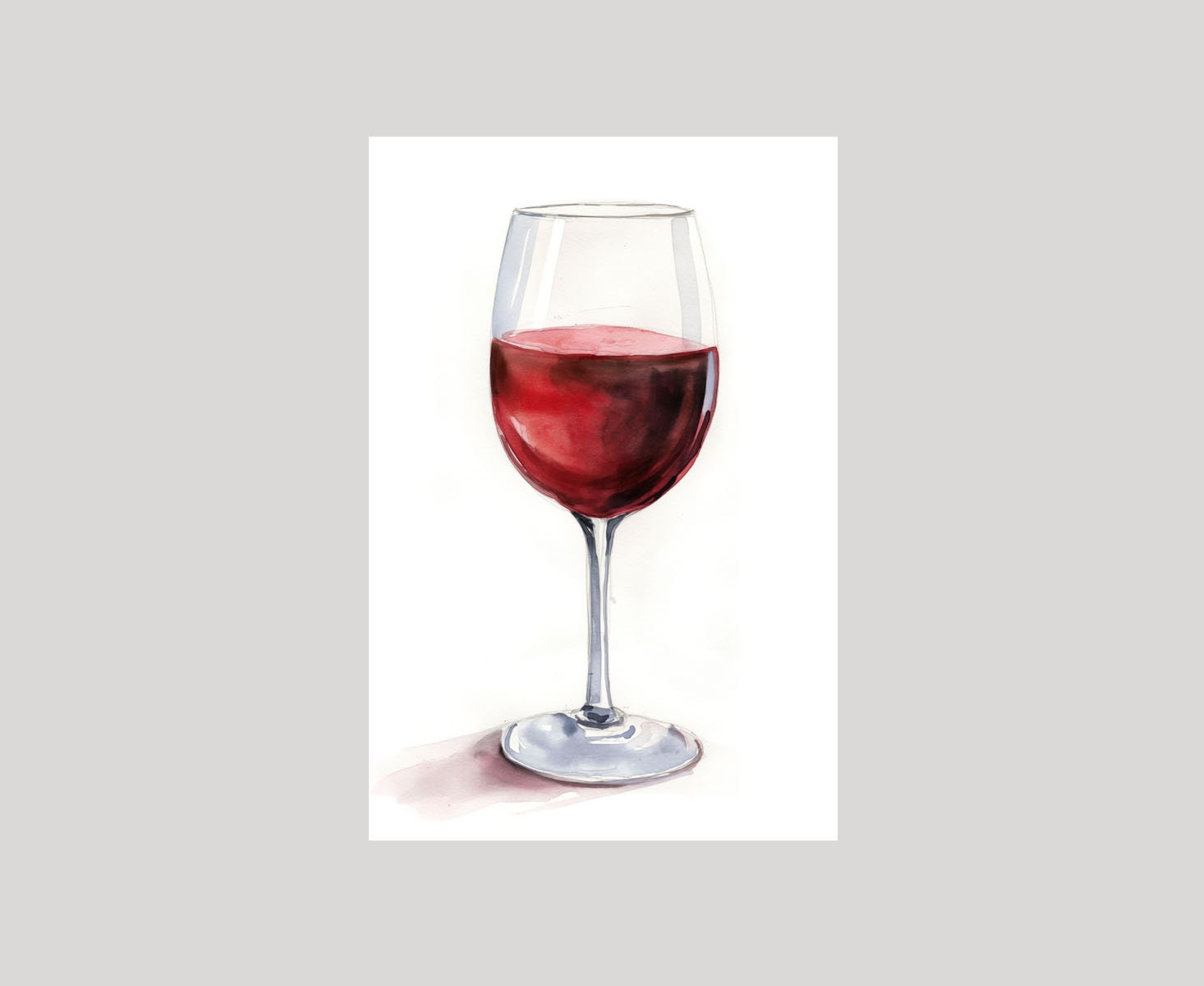 Digital Download, Red Wine Wall Art, Glass of Wine Print, Living Room ...