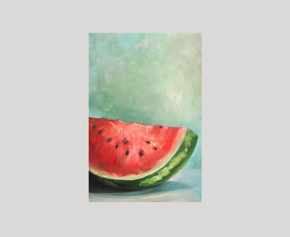 Watermelon Wall Art, Printable Vibrant Kitchen Art, Dining Room Decor ...