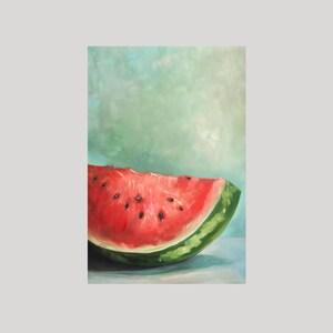 Watermelon Wall Art, Printable Vibrant Kitchen Art, Dining Room Decor, Fruit Still Life Fruit ...